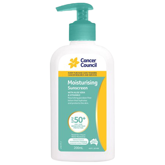 CANCER COUNCIL SPF50+ Moisturising Sunscreen Pump 200mL – First Aid ...