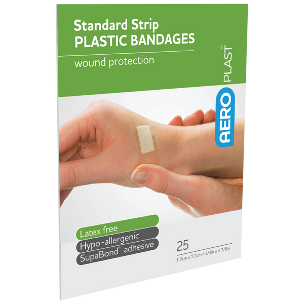 AEROPLAST Plastic Standard Strip 7.2 x 1.9cm Env/25 – First Aid Store ...